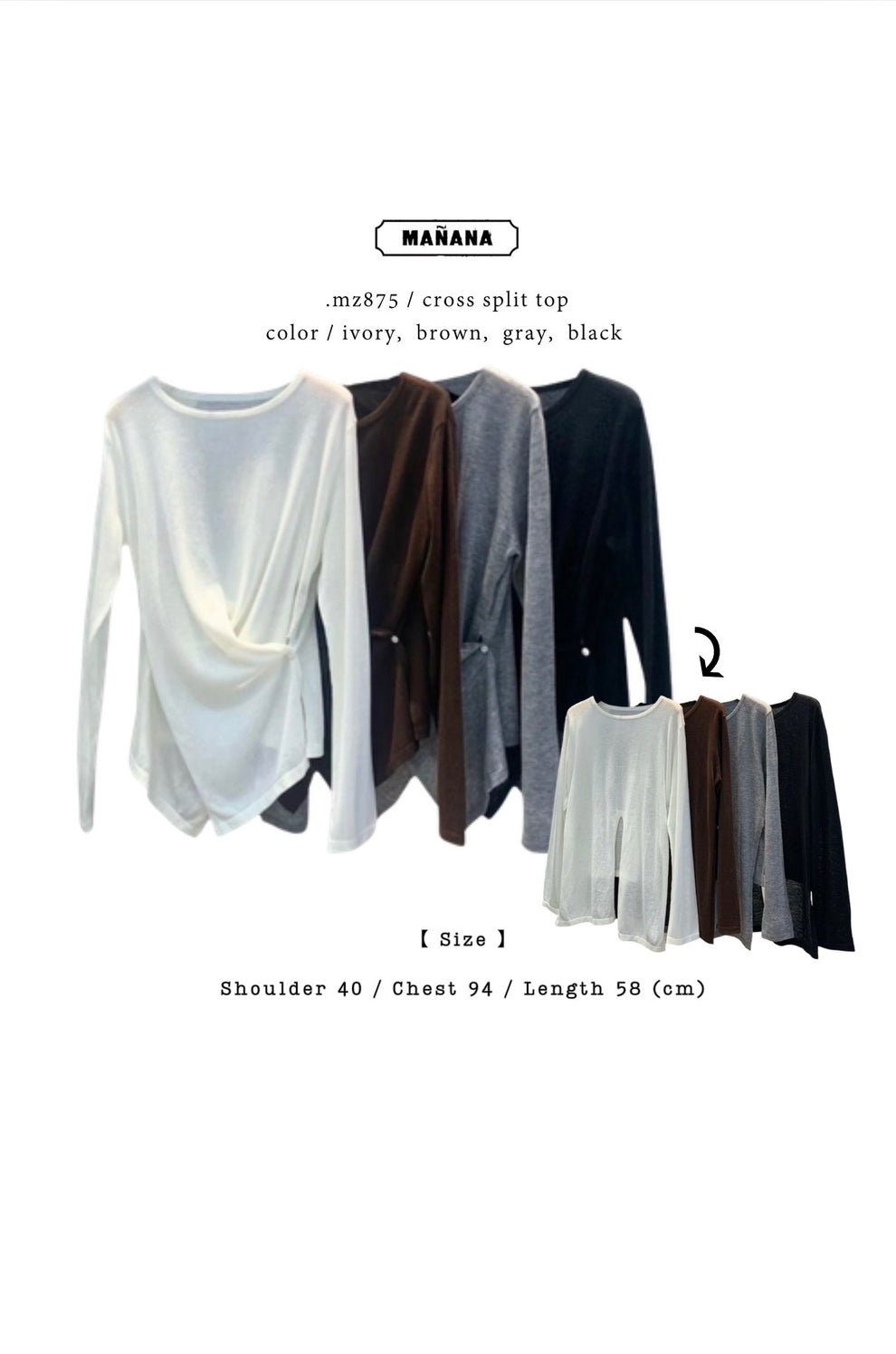 MZ875 CROSS SPLIT TOP – Mañana Concept